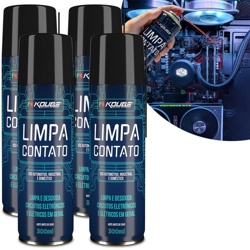 Kit 4 Limpa Contato Spray Elétrico Eletrônico Conectores Multiuso Koube ...