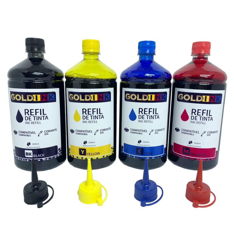Kit 4 Litros de Tinta Gold Ink para Impressoras Epson TX300 TX320 ...