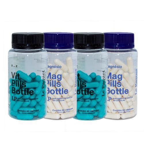 Kit 4 MagVit - 2 Potes Blend Trio Magnésio e 2 Potes Multivitamínico A ...