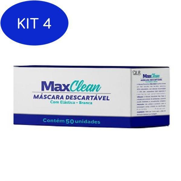 Kit 4 Máscara Tripla Descartável Cx C/50 Máscaras - Maxclean - Máscara Facial Descartável ...