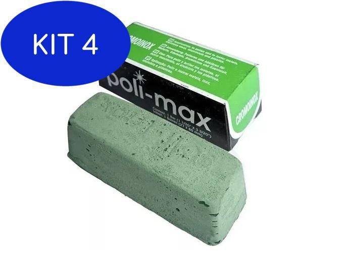 Kit 4 Massa Para Polir Cromoinox Metal Alumínio Plástico - Poli-max ...