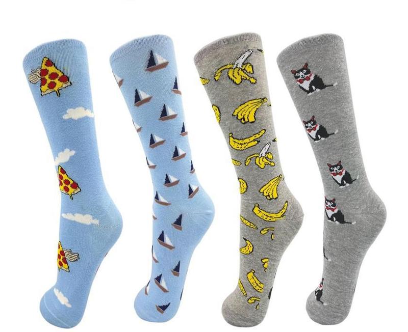 Kit 4 Meias Coloridas Estampadas Cano Alto Modernas - Like Socks - Meia ...