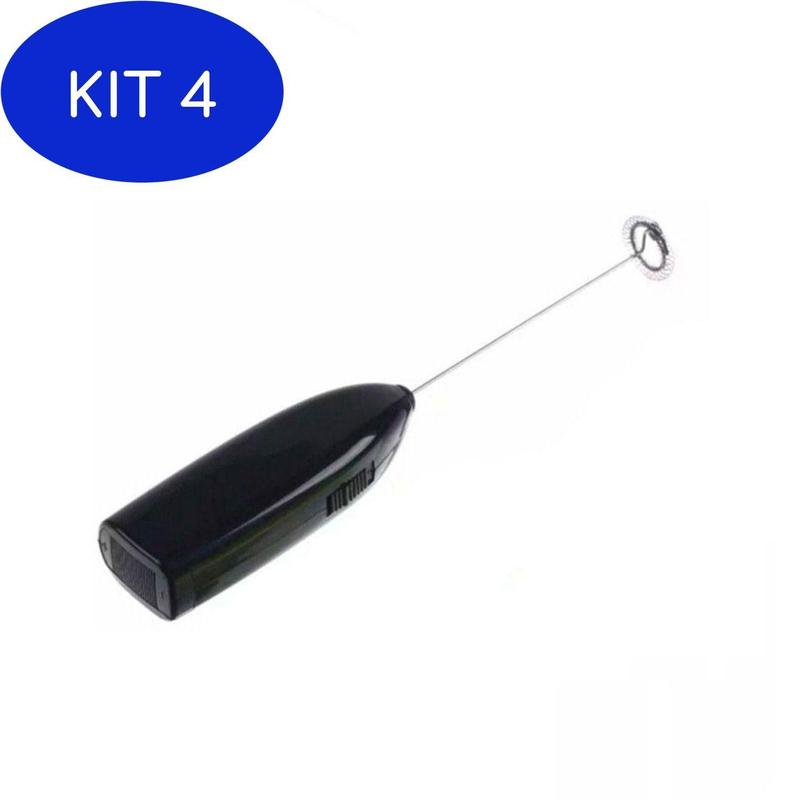 Kit 4 Mini Mixer Misturador Elétrico Inox Shaker Café Whey Bebidas ...