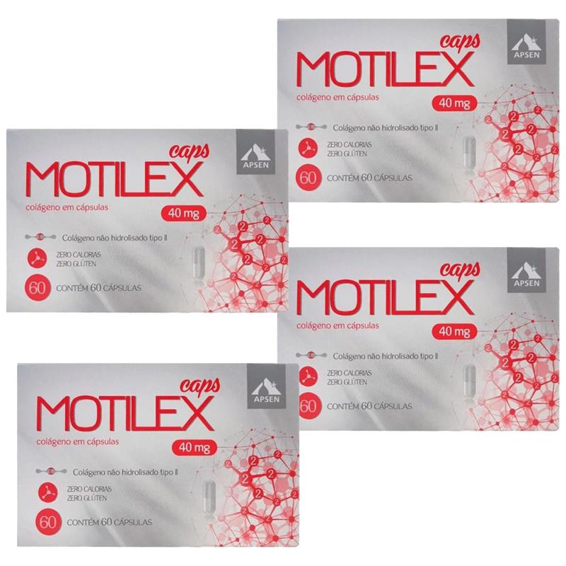 Kit 4 Motilex Colágeno Tipo II 40 MG com 60 Cápsulas - Colageno ...
