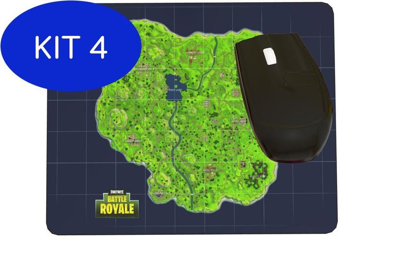 Kit 4 Mouse Pad Fortnite Mapa - Central Personalizados - No Magalu ...