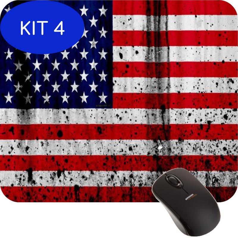 Kit 4 Mousepad Bandeira Dos Estados Unidos Usa América - Live - Mouse ...