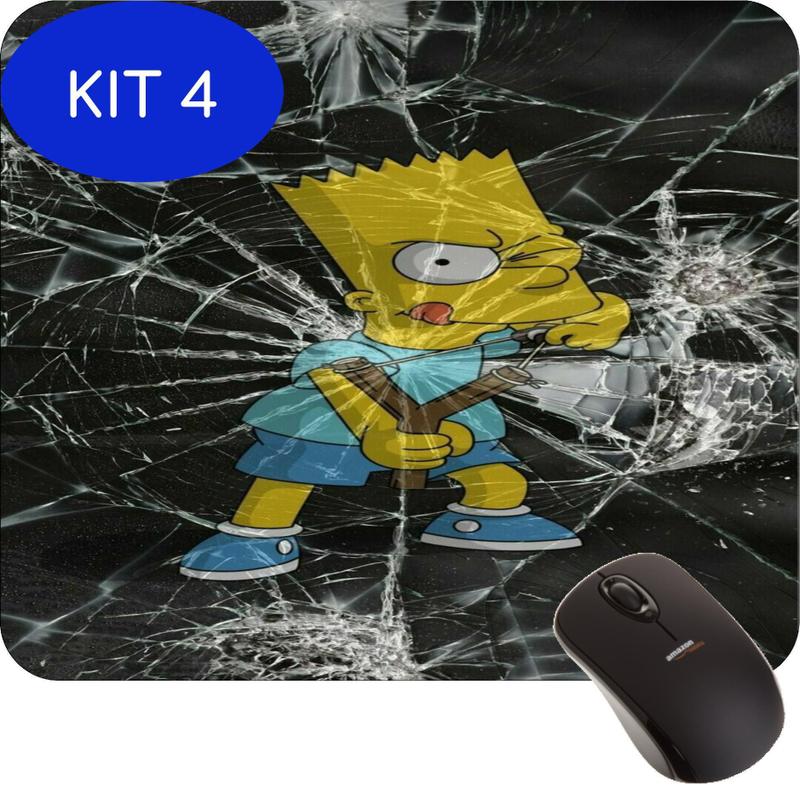 Kit 4 Mousepad Bart Simpson Desenho Infantil Simpsons Tv - Live - Mouse ...