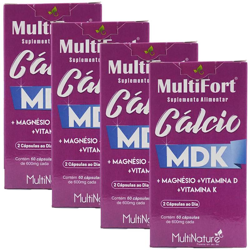 Kit 4 Multifort Cálcio MDK 60 Cápsulas Multinature - Cálcio - Magazine ...