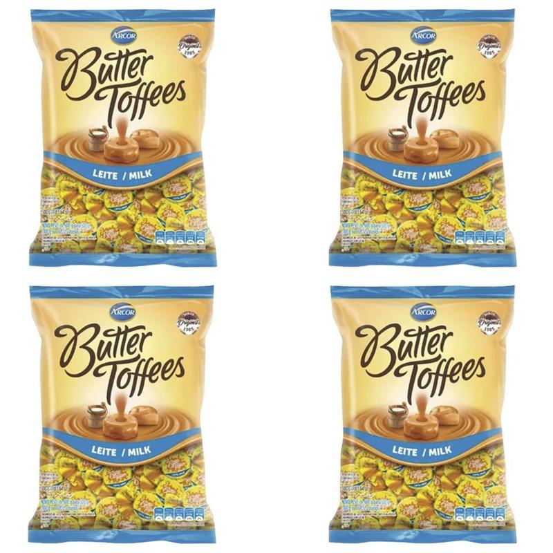Kit 4 Pacotes De Bala Caramelo Butter Toffees 500g Leite - Arcor ...