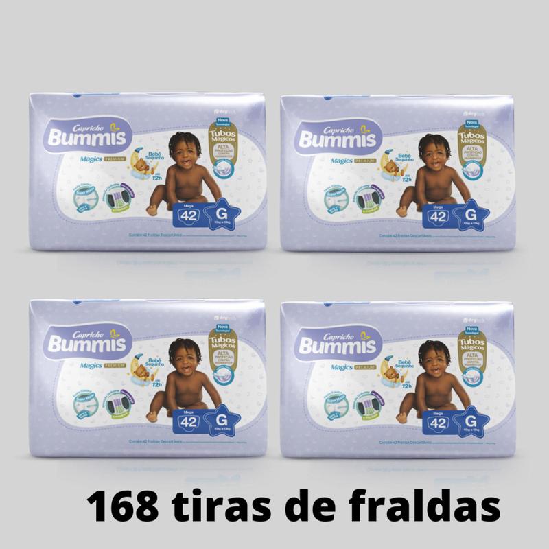 Kit 4 pacotes fralda descartável infantil capricho bummis magic premium ...