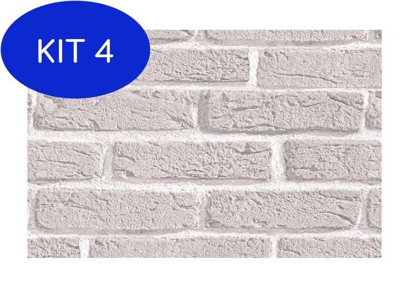 Kit 4 Papel Contact Pvc Tijolo Branco 45Cm X 2 Metros - - Plavitec ...