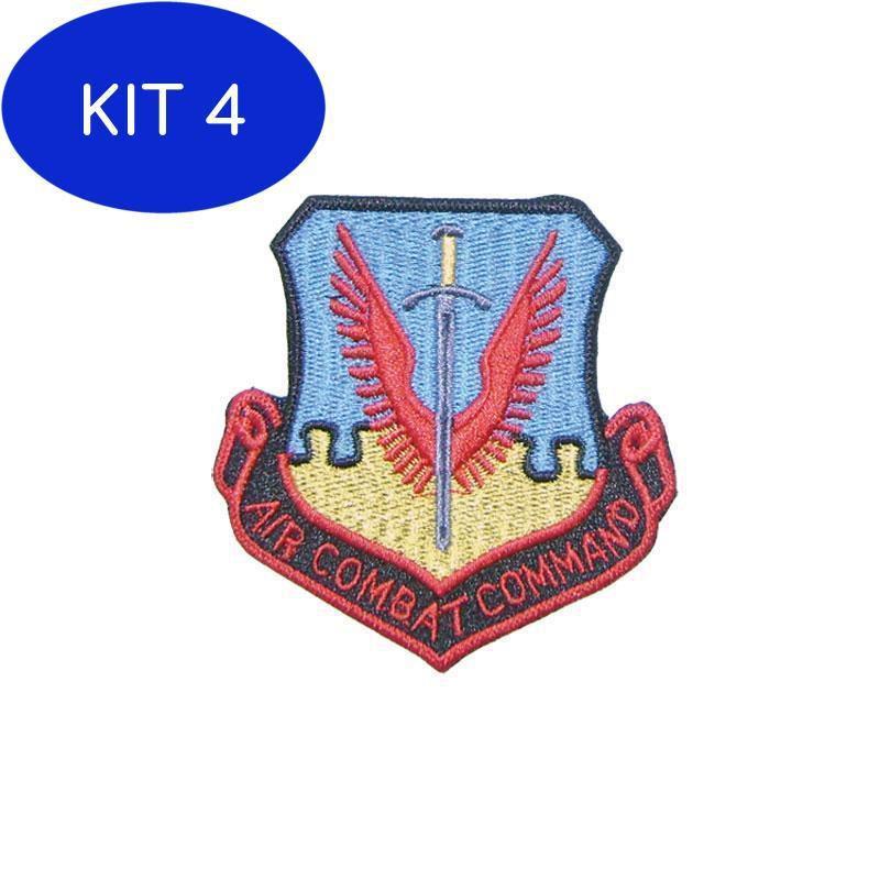 Kit 4 Patch Bordado Air Combat Command Com Fecho De Contato - Mundo Do Militar - Armarinhos ...