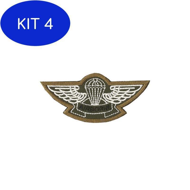 Kit 4 Patch Bordado Airborne Asa Com Fecho De Contato - Mundo Do Militar - Armarinhos - Magazine ...