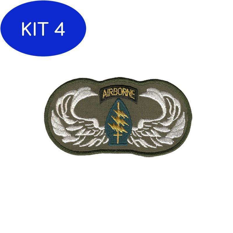 Kit 4 Patch Bordado Airborne Com Asa Com Fecho De Contato - Mundo Do Militar - Armarinhos ...