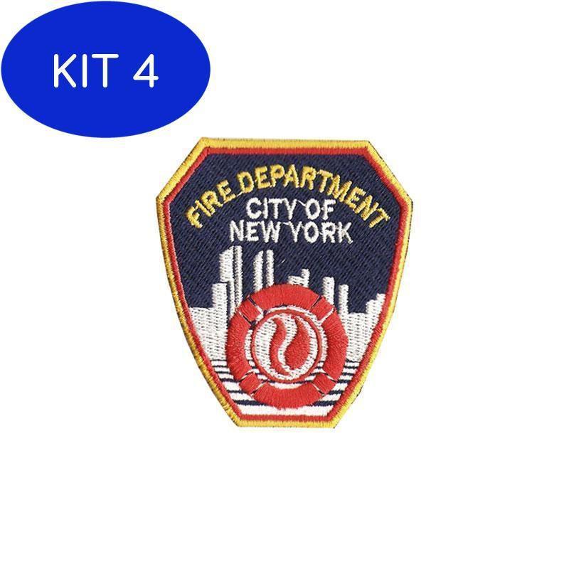 Kit 4 Patch Bordado Fire Dep New York Com Fecho De Contato - Mundo Do ...