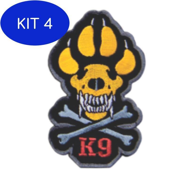 Kit 4 Patch Bordado K9 Caveira Com Fecho De Contato - Mundo Do Militar - Armarinhos - Magazine Luiza