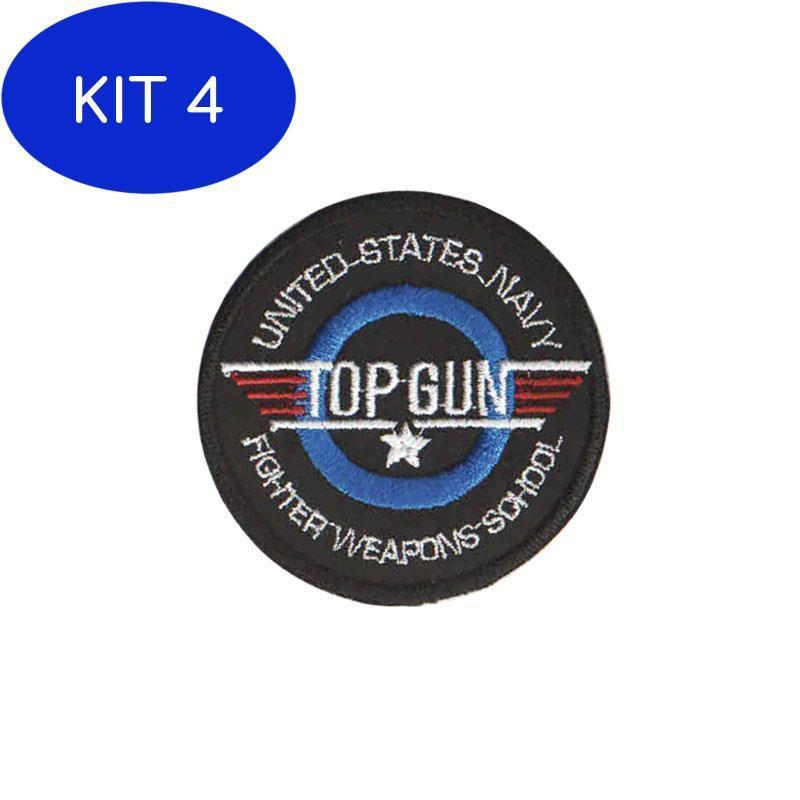 Kit 4 Patch Bordado Top Gun Ii Com Fecho De Contato - Mundo Do Militar ...