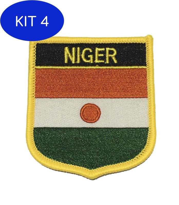 Kit 4 Patche Aplique Bordado Escudo Da Bandeira De Níger 6X7 Cm - Mundo ...