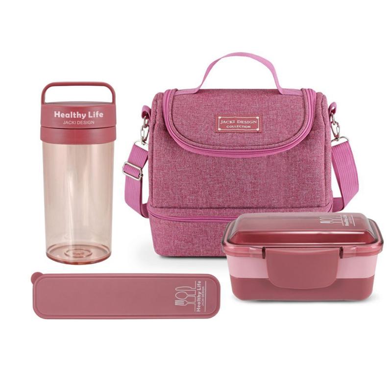Kit 4 peças Bolsa Térmica Marmita Garrafa Porta Talher Rosa - Jacki ...