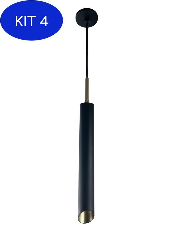 Kit 4 Pendente Tubo Cilindro 30 Cm Chanfrado Cabeceira - Tangerinamca ...