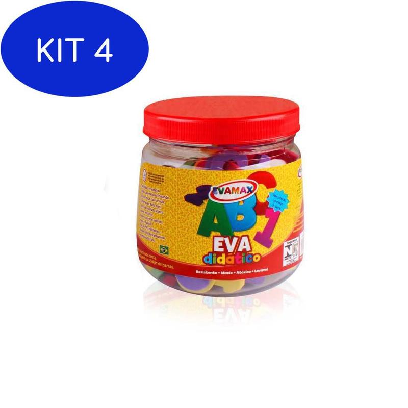 Kit 4 Pote Eva Didático Evamax 8Mm Números+Sinais 75 Peças - Tatame ...
