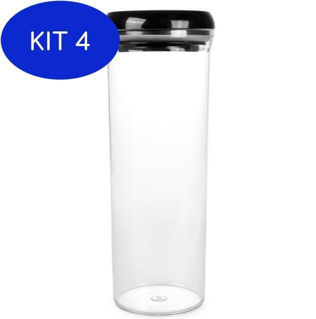 Kit 4 Pote Hermético Vácuo Macarrão 2,2 Litros Com Tampa - Cavalcante ...