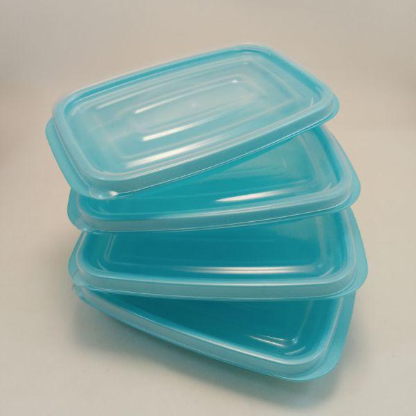 Kit 4 potes plastico retangular tampa 800ml - N10 - Pote - Magazine Luiza