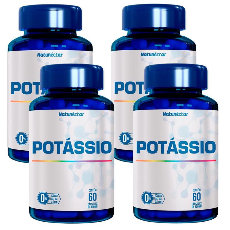 Kit 4 Potes Potássio Puro 100% Natural Suplemento Alimentar Original ...