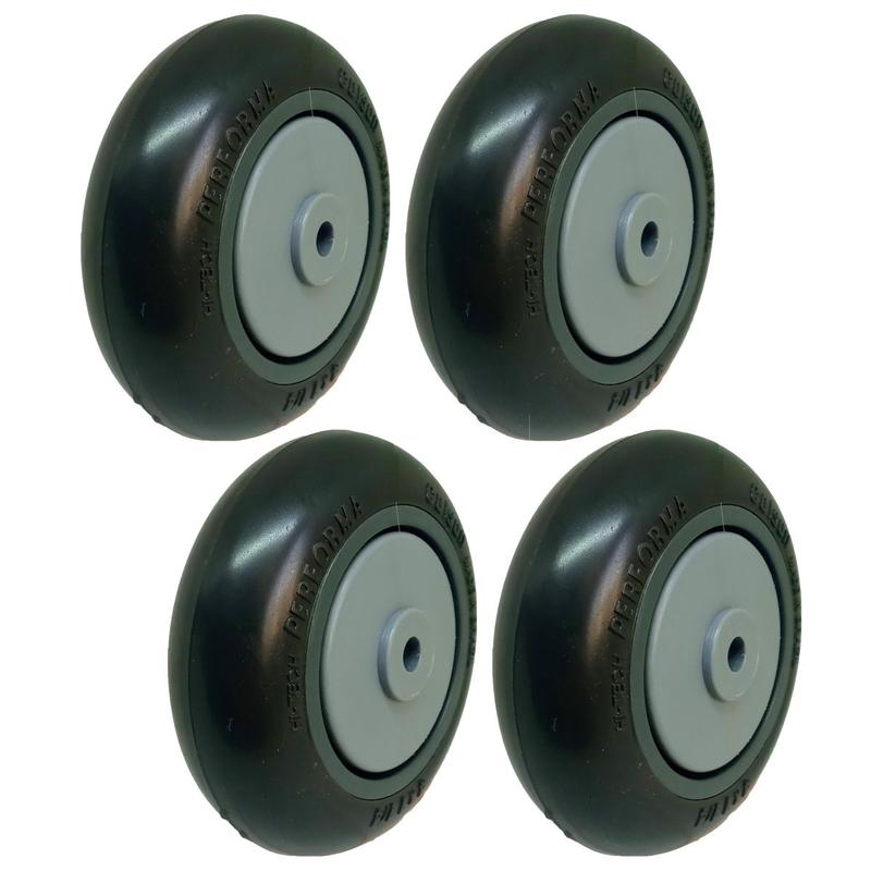 Kit 4 Roda de pvc serie 12 cinza com rolamento de esfera 5 polegadas ...