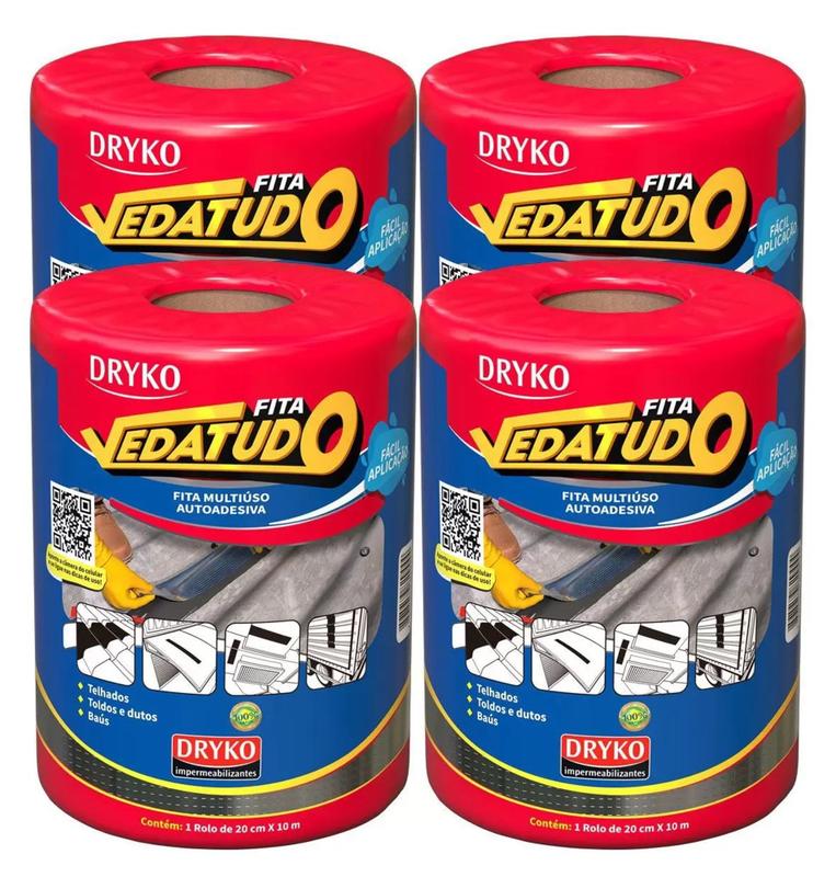 KIT 4 Rolos Manta Asfáltica Adesiva Alumizada Fita VedaTudo ...