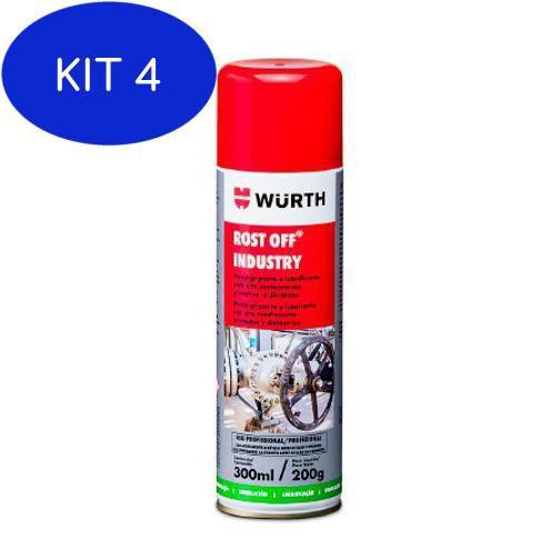 Kit 4 Rost Off Industry 300Ml/200G - Wurth - Desengripante - Magazine Luiza