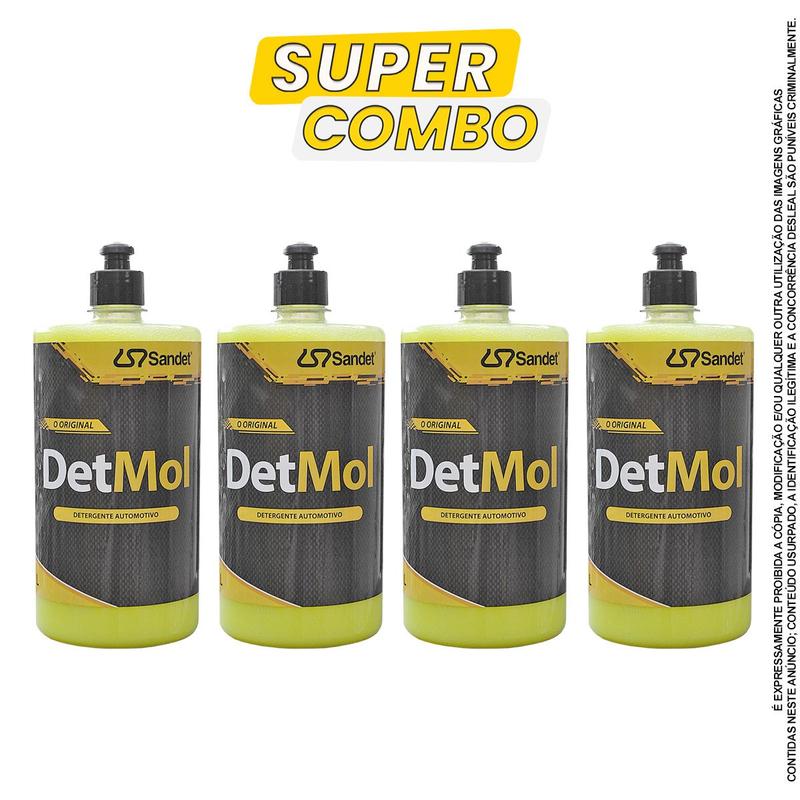 Kit 4 Sandet Det Mol Detergente Automotivo Moto Carro 1L - TOC LAR ...