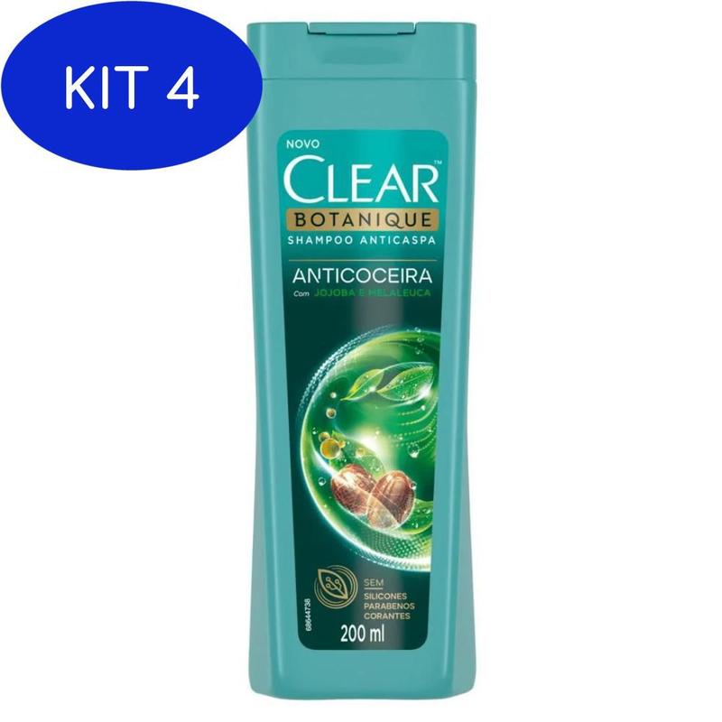 Kit 4 Shampoo Clear Anticaspa Botanique Anticoceira - 200Ml - Shampoo ...