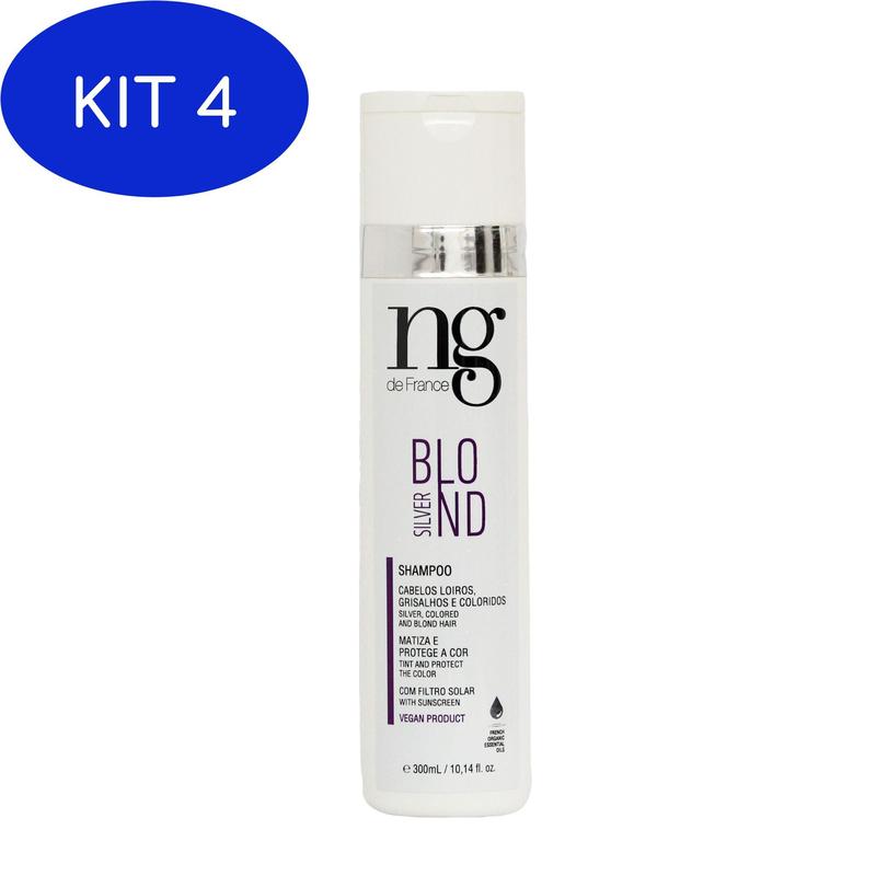 Kit 4 Shampoo Silver Blond Ng De France - 300Ml - Shampoo - Magazine Luiza