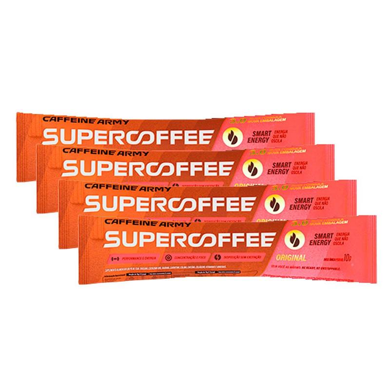 Kit 4 Supercoffee 3.0 Caffeine Army Original Sachê 10g - Cafeína ...