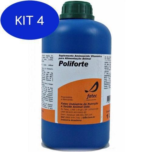 Kit 4 Suplemento Poliforte solução 1L - Fatec - Vitaminas e Suplementos ...
