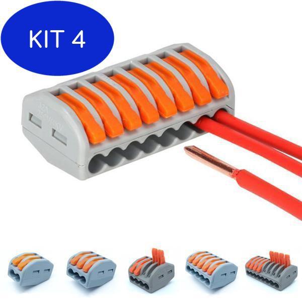 Kit 4 Terminal De Conexão P/Condutores 4Mm C/8 Entradas Com - Alltech ...