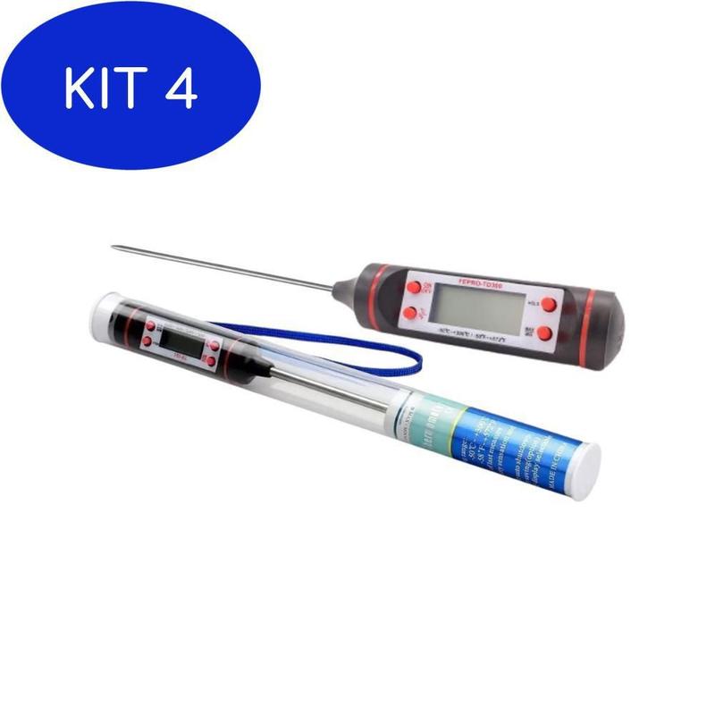 Kit 4 Termômetro Digital Culinário Alimentos Bebidas - Prime Chef ...