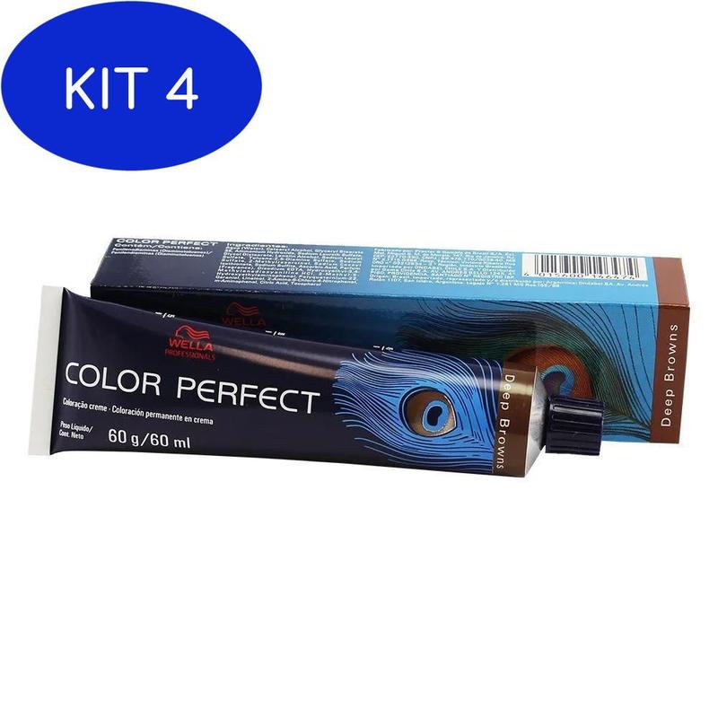 Kit 4 Tinta Coloração Permanente Wella Color Perfect 60G - - Tinta de ...