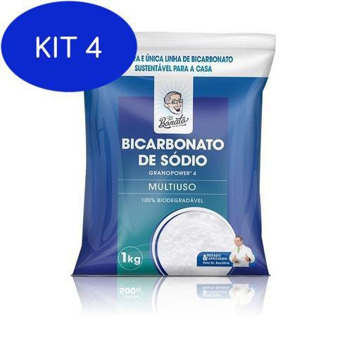 Kit 4 Tio Bonato Bicarbonato De Sodio Multiuso 1Kg - Bicarbonato ...
