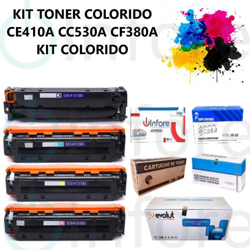 Kit 4 Toner Compatível Ce410a Ce411a Ce412a Ce413a para Impressora M476 ...
