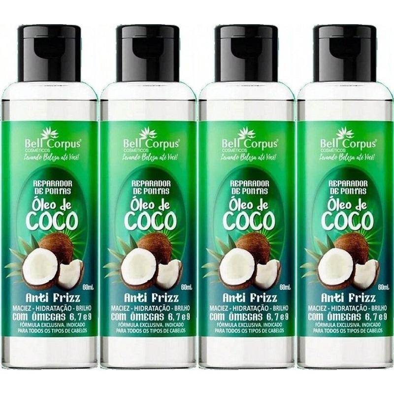 Kit 4 Tratamento Capilar Reparador De Pontas Óleo De Coco - Bell Corpus ...