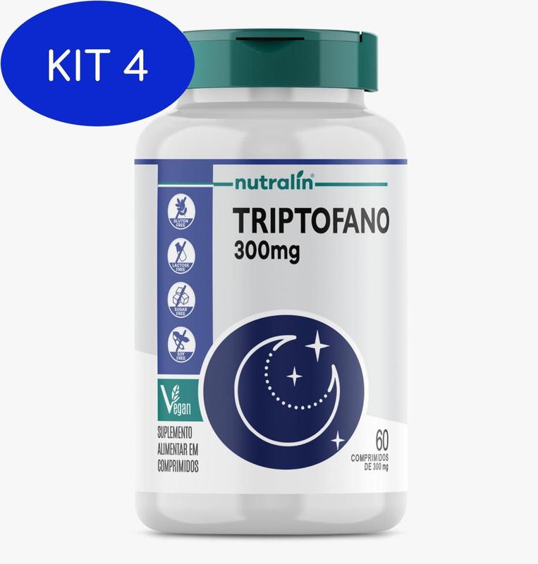 Kit 4 Triptofano 300Mg 60 Capsulas - Nutralin - Triptofano - Magazine Luiza