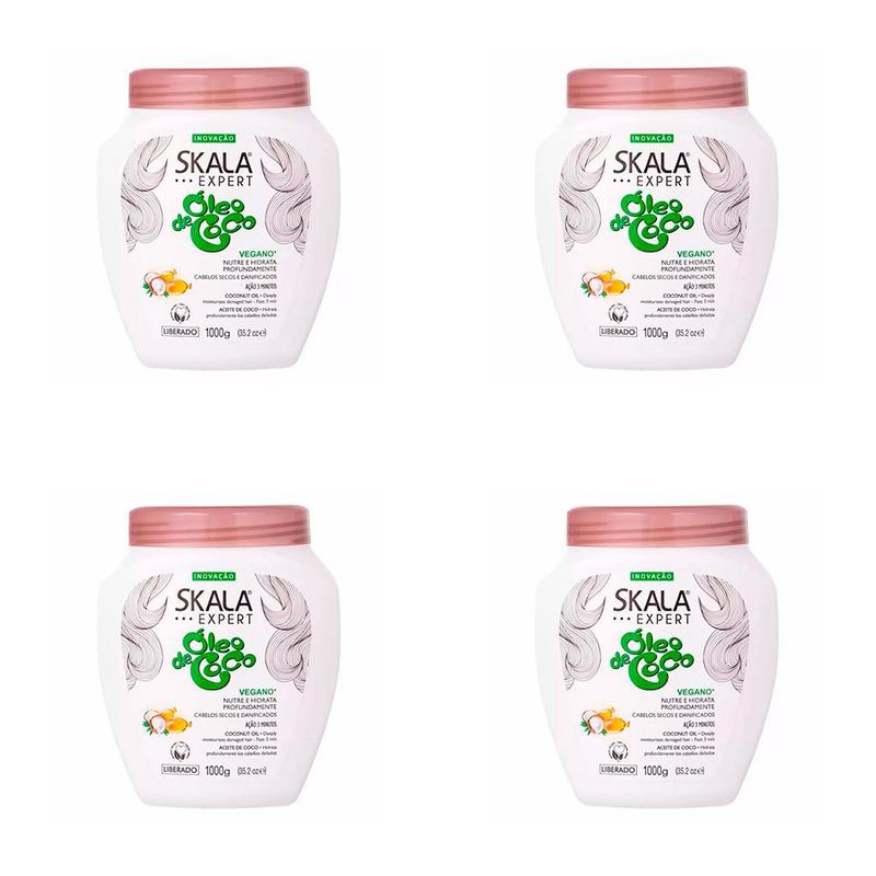 Kit 4 Und Creme De Tratamento Skala Coco 1kg - Máscara Capilar ...