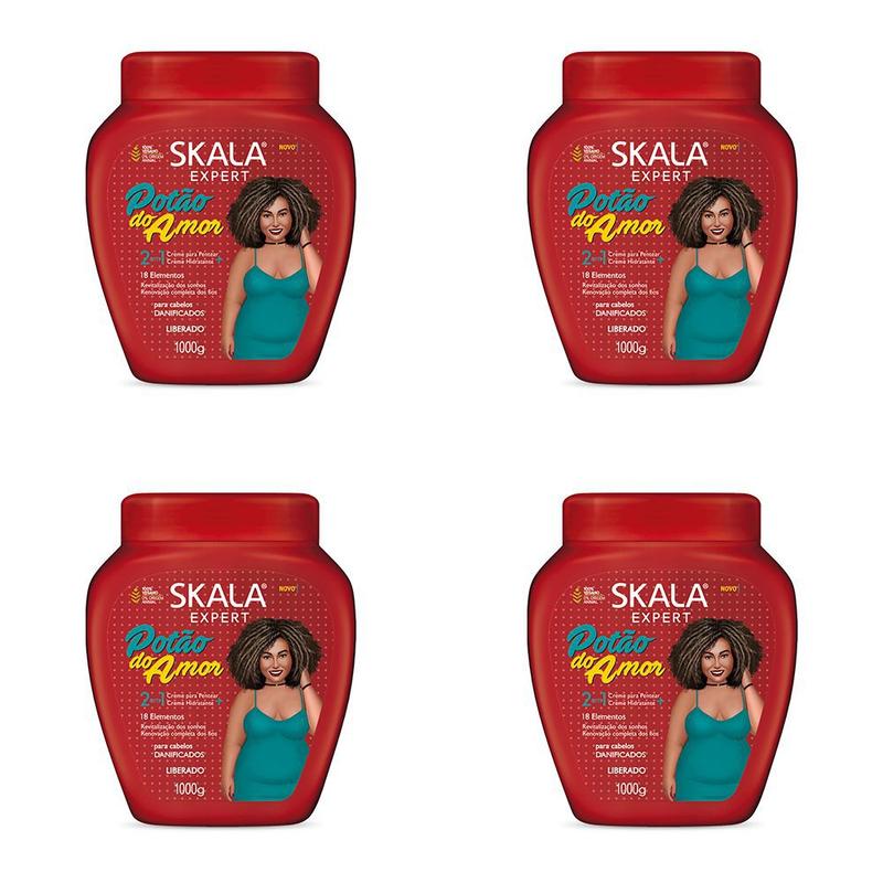 Kit 4 Und Creme Tratamento Skala Potão Do Amor 1kg - Máscara Capilar ...