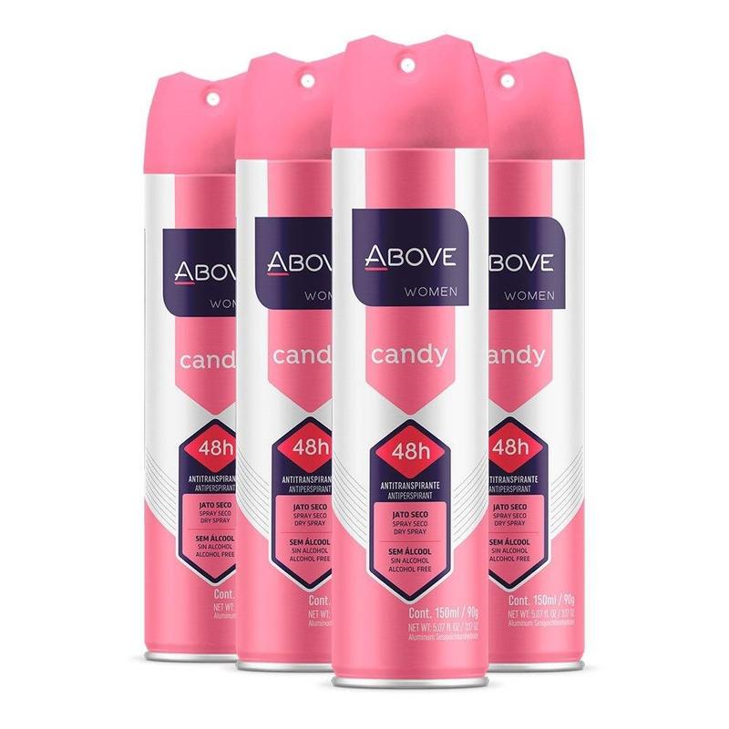 Kit 4 und.Desodorante Above Aerosol Women Candy 150ml - Desodorante ...