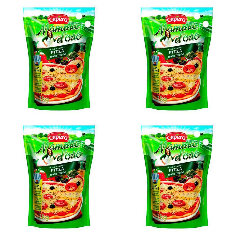 Kit 4 Und Molho De Tomate Cepêra Mamma Doro Sachê Pizza 2kg - Cepera ...