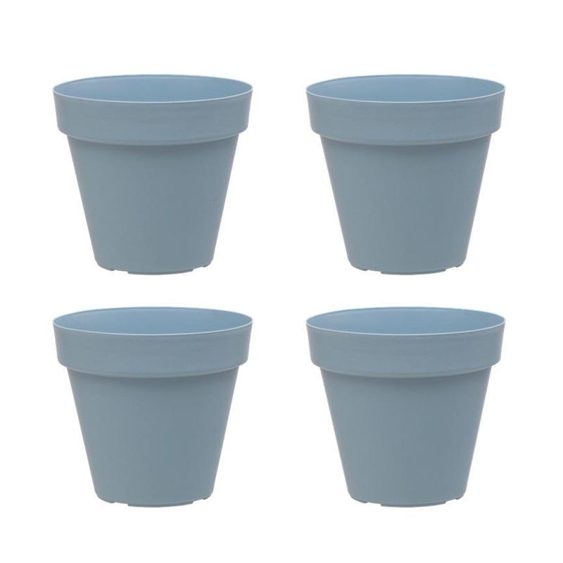 Kit 4 vasos cachepot de plastico p/ plantas e flores 1 litro azul ...