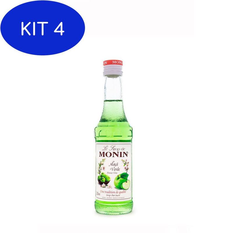 Kit 4 Xarope Monin Maçã Verde 250Ml - Xarope para Bebida - Magazine Luiza