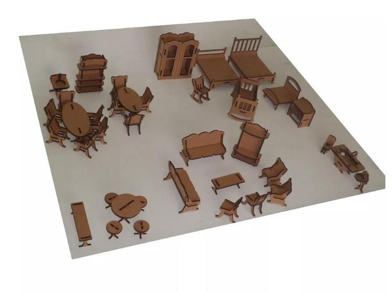 Kit 41 Móveis para casa ce Bonecas Polly, Barbie Pocket e similares ...